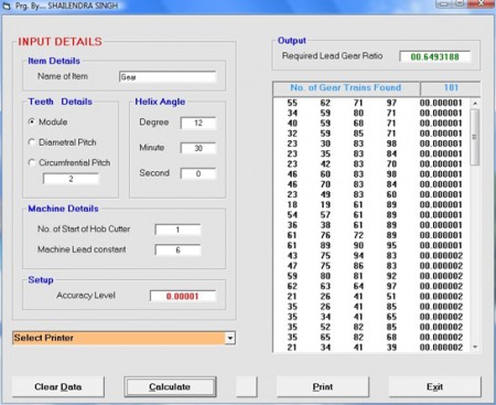 Change Gear Finder (Lead) for Gear Hobbing (With Differential) :: Gear ...